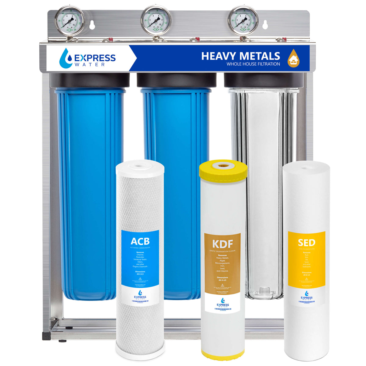 3 Stage Heavy Metals Whole House Water Filter Express Water
